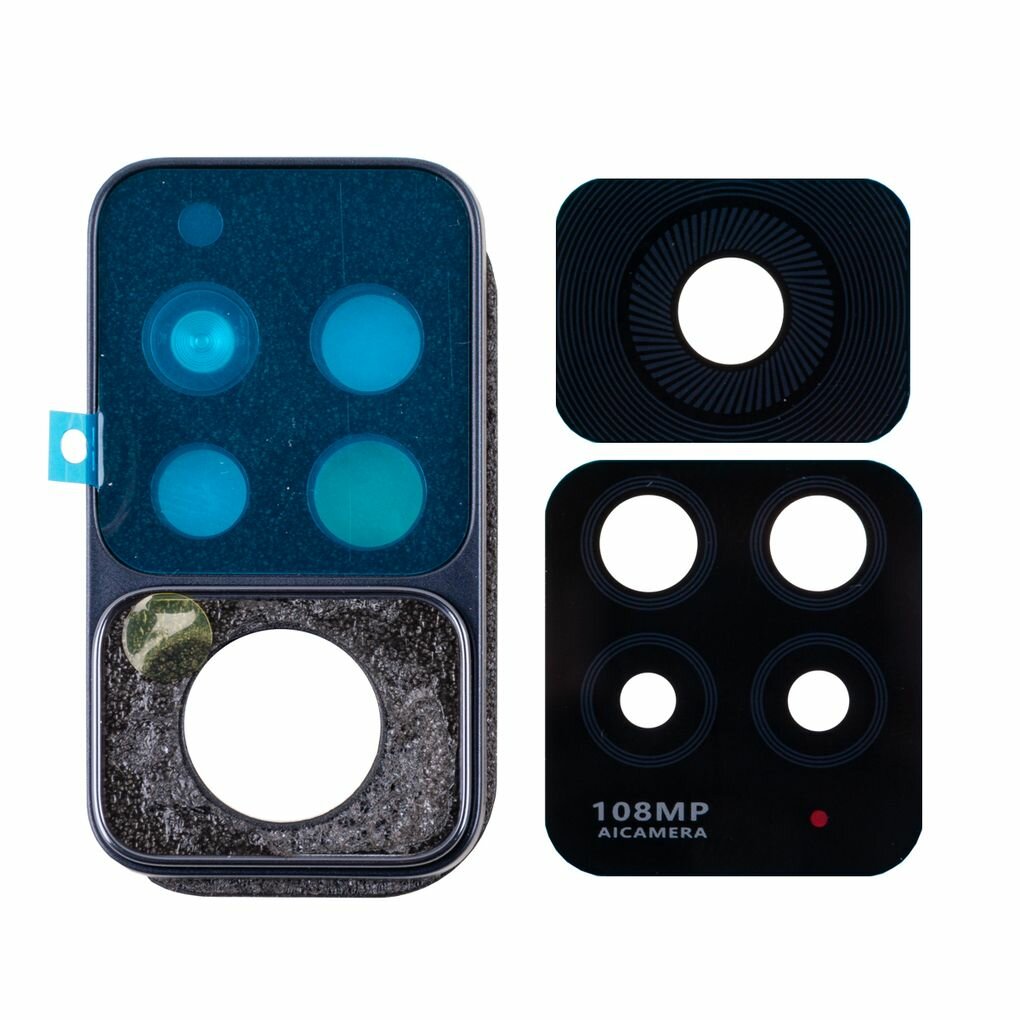 Стекло основной камеры для смартфона Xiaomi Redmi Note 11 Pro 4G в сборе с рамкой Черный