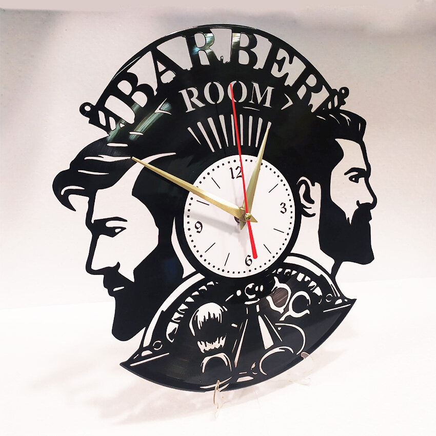 Настенные часы из виниловой пластинки Barber Room