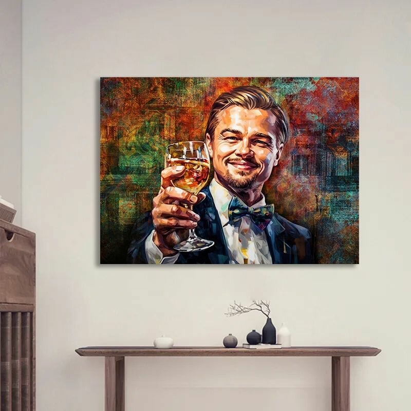 Картина "Волк с Уолл-Стрит", на холсте, на подрамнике, 30x40 см