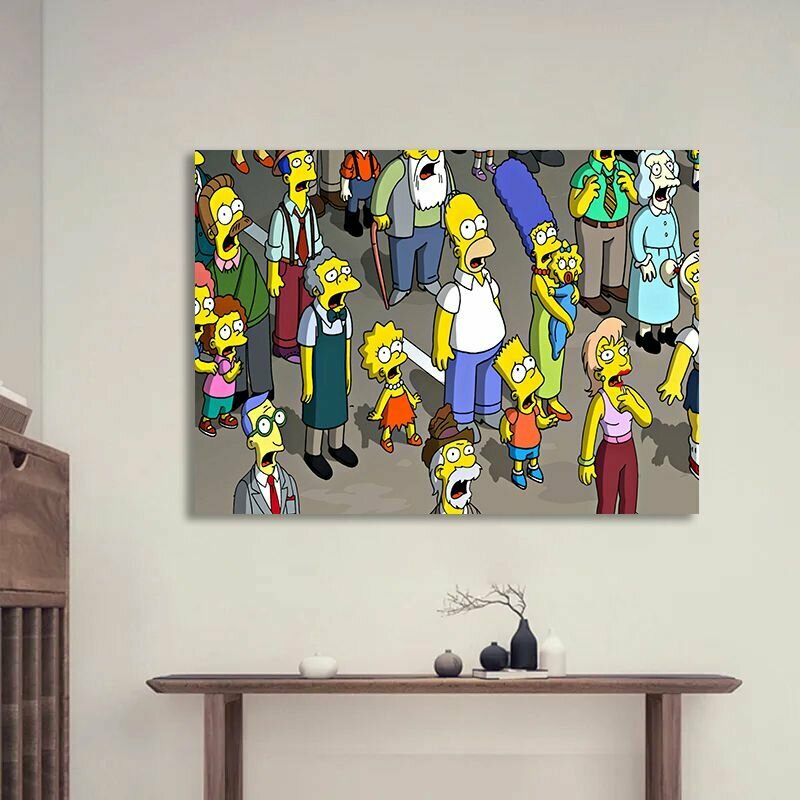 Картина "Симпсоны Гомер и Барт" ВсеКартины, холст, на подрамнике, 20x30 см