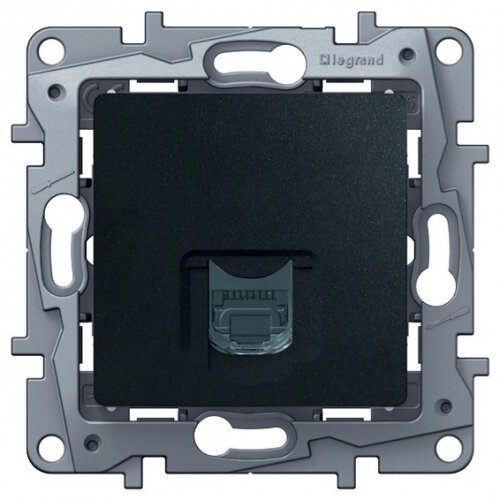 Розетка компьютерная Legrand 1-м СП Etika RJ45 кат.5E UTP механизм антрацит, 672641