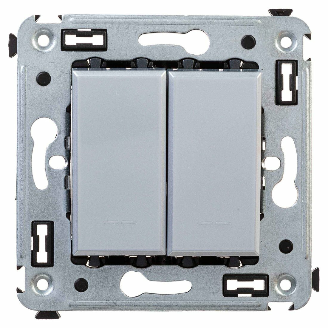 Механизм выключателя двухклавишного DKC Avanti "Закаленная сталь" 4404104