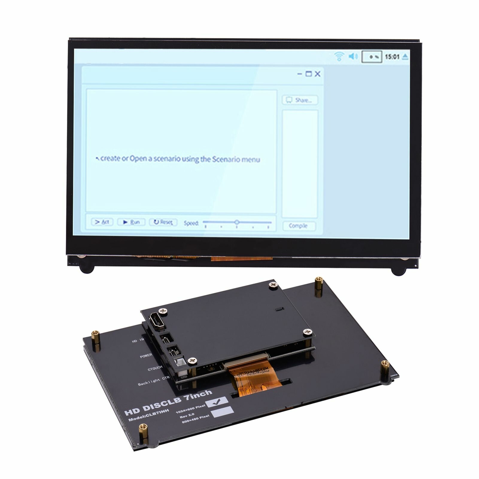 Портативный монитор 7" - 1024x600, USB, для учебных пособий