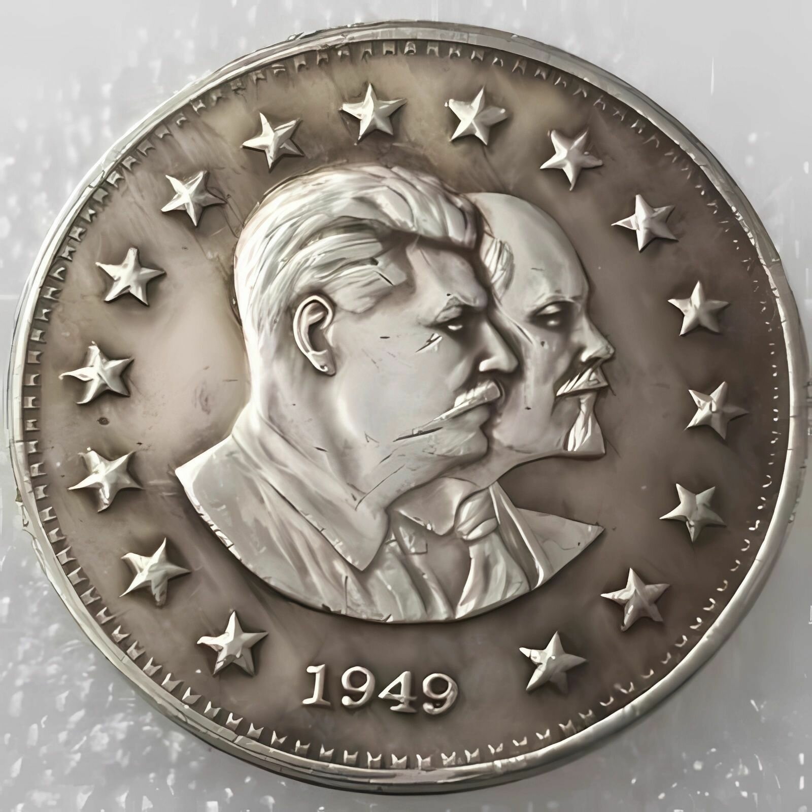 Коллекционная монета СССР "Ленин и Сталин" 1 рубль 1949 года Ленин Сталин 1949 рубль