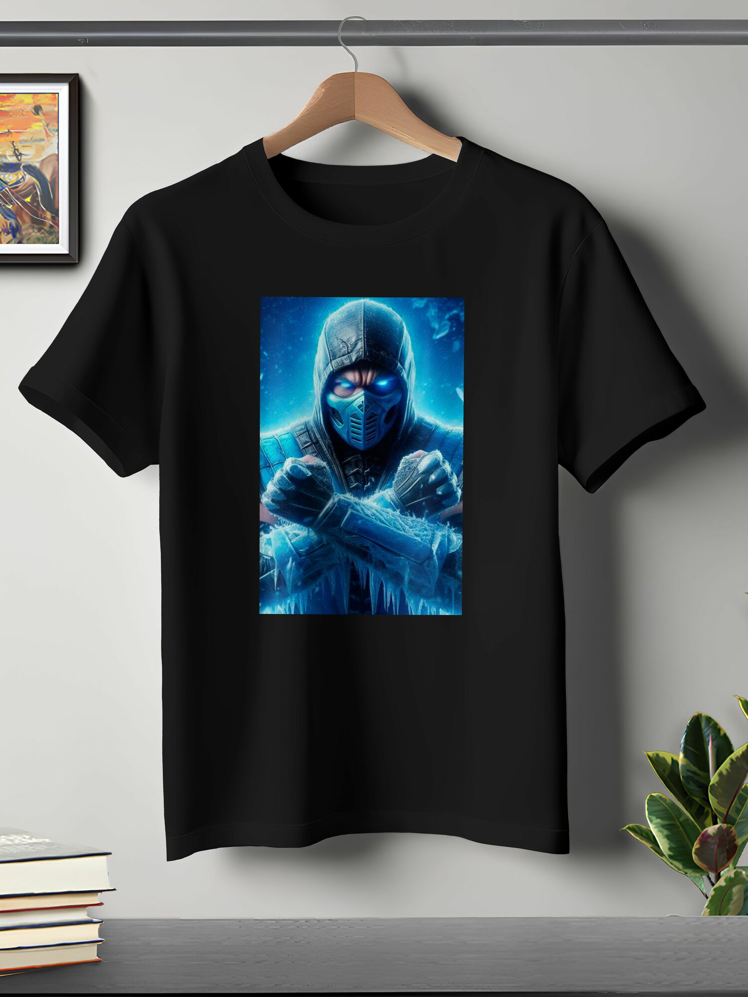 Футболка  Детская ONEQ 128 (8-9) размер с принтом Саб Зиро, черная