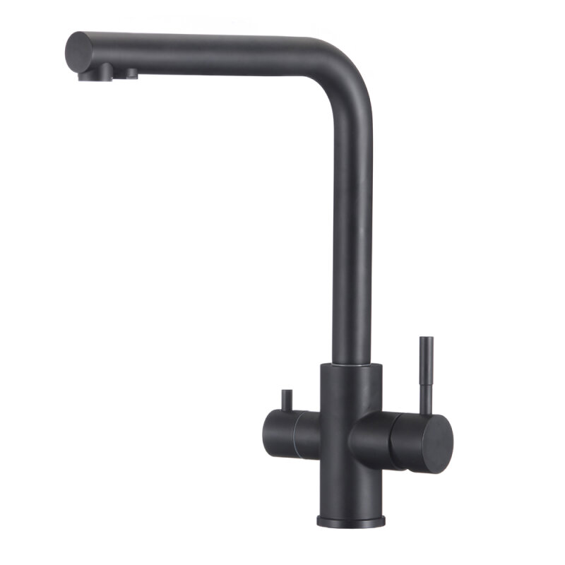 Смеситель для кухни с подключением фильтра WesnaArt EKO05-151Black, черный