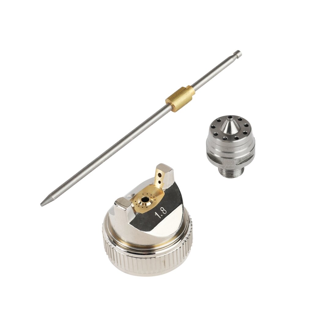 Сопло (ремкомплект) для краскораспылителя PATRIOT NHV 1.8 A, сопло 1,8 мм, игла, форсунка, зажим сопла, для пневмокраскопульта HVLP 1,4A 830902009