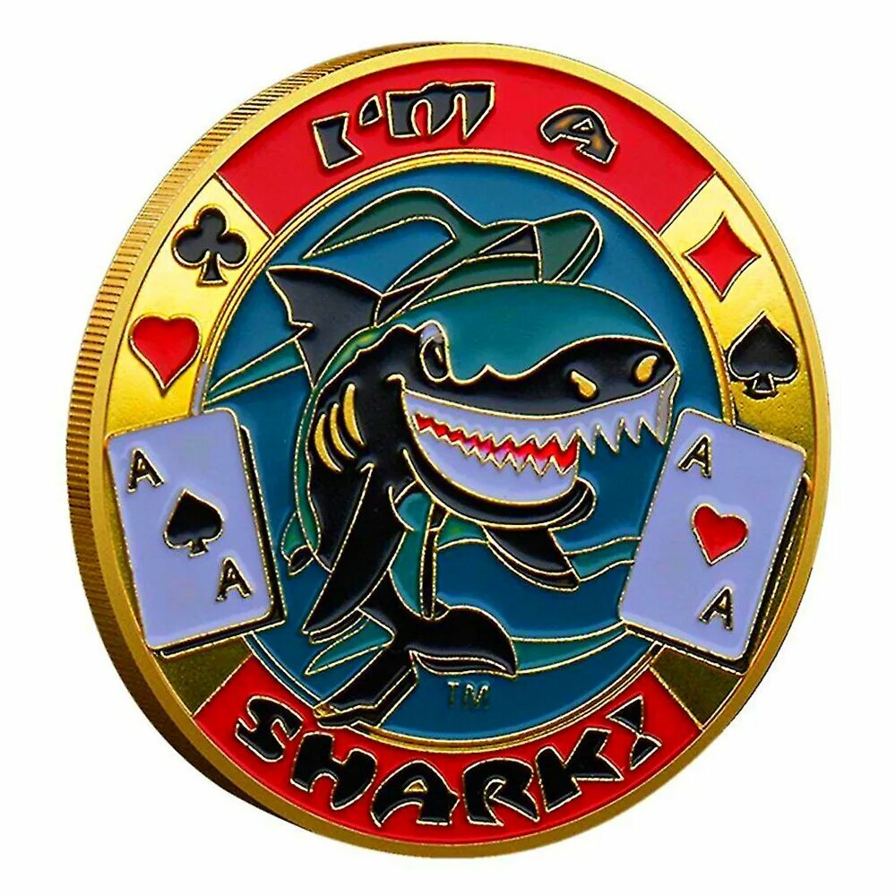 I'm A Shark покерная карточка защита для рук чип для казино Золотой Вызов Монета