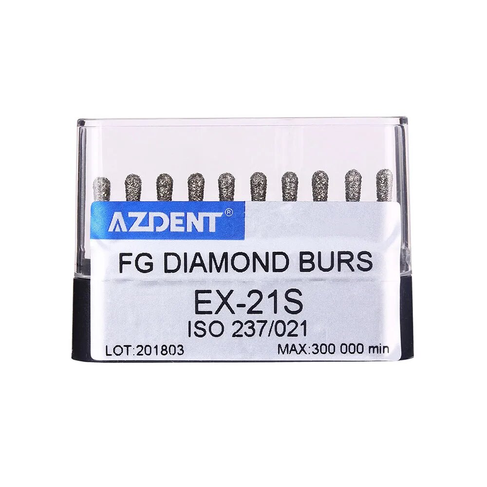 AZDENT FG Алмазные боры EX-21S ISO 237/021, 10шт