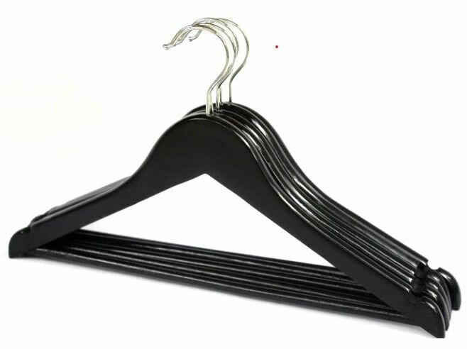 Вешалки "Чёрный уголь" деревянные в наборе 5 шт