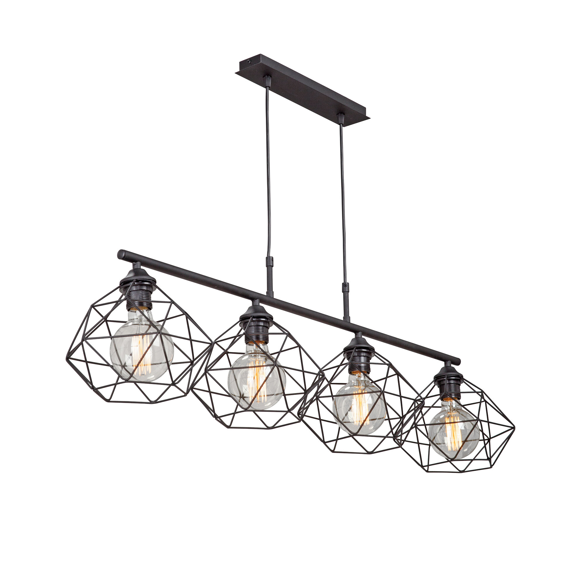 Люстра подвесная Vitaluce V4269-1/4S , 4 лампы 12м2, Е27, 40Вт, цвет чёрный матовый. %Распродажа!%