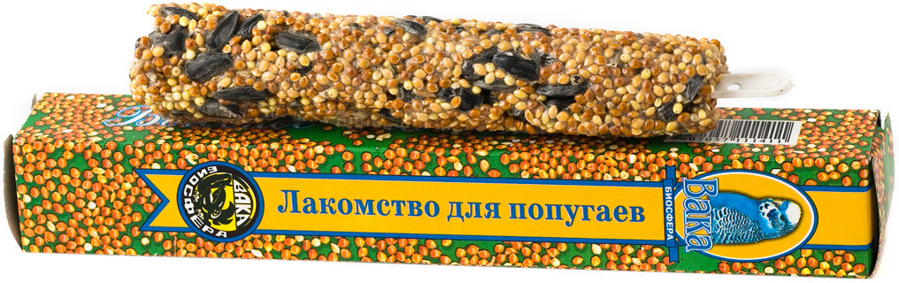 Лакомство Вака Зерновая медовая палочка с креплением для птиц (60 г)