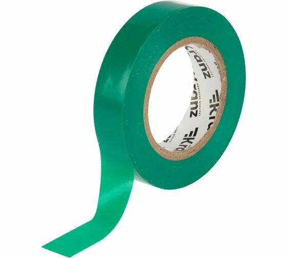 Изолента ПВХ KRANZ 0,13х19 мм, 25 м, зеленая KR-09-2203