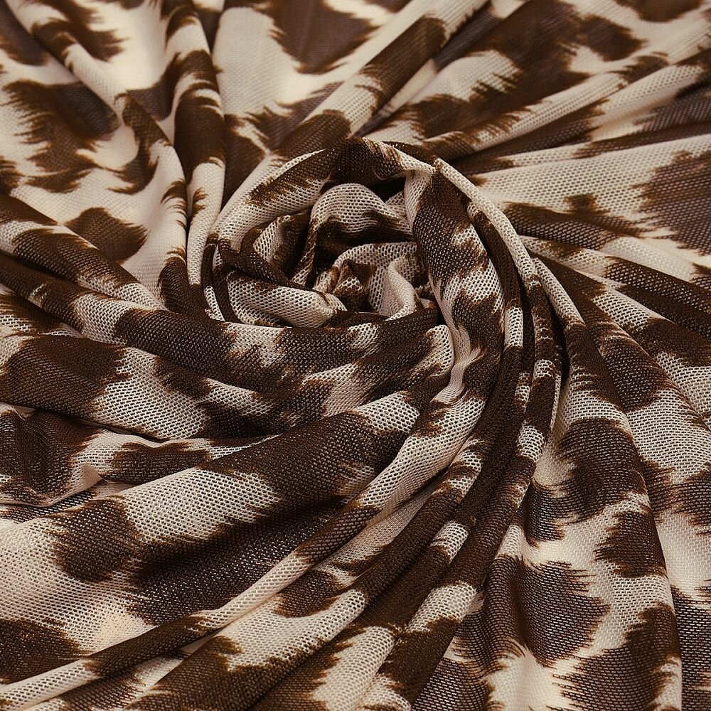 Сетка эластичная Kruzhevo 100 г/м2, принт Барс, ширина 160 см, упаковка 3 м