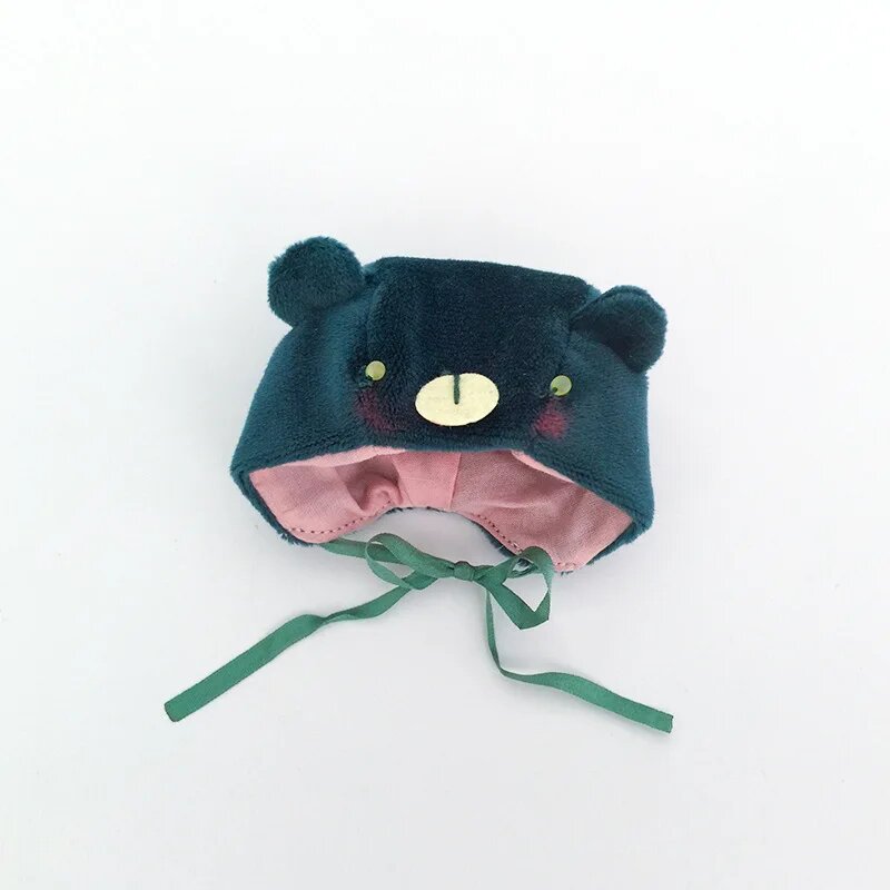 Шапка-медведь для кукол OB11 Dark Green