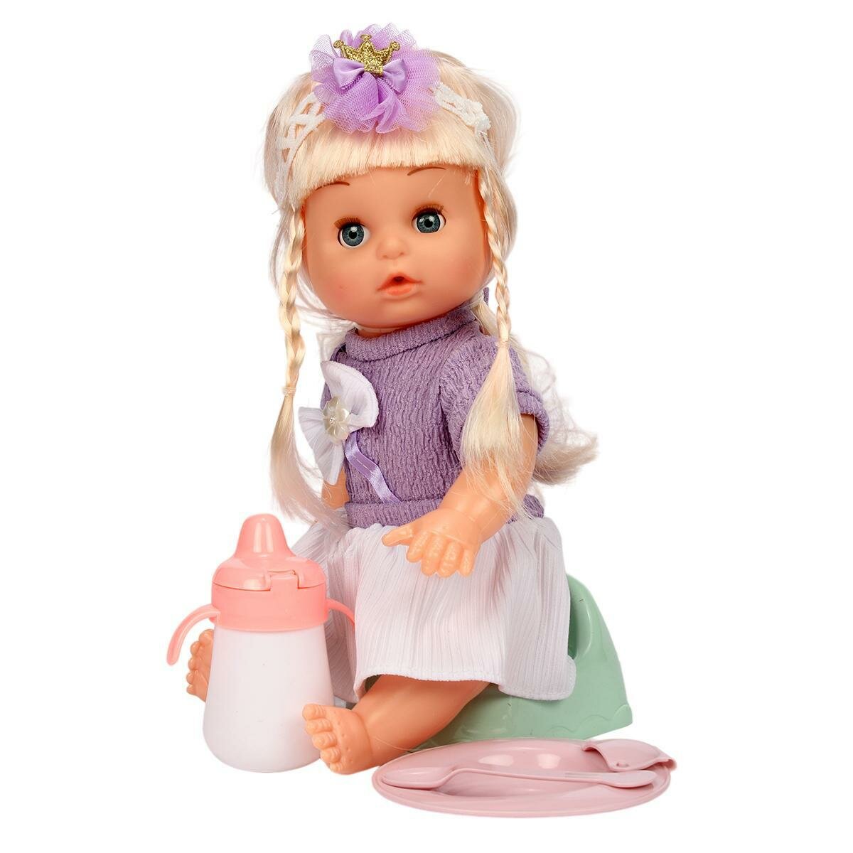 Пупс интерактивный с аксессуарами, 36см, светлые волосы, звуковые эффекты