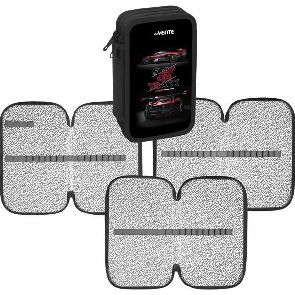 Пенал 3секц. д/мал. 205*120 "deVENTE. Stay On Track" на молнии, картон с покрытием из фольги