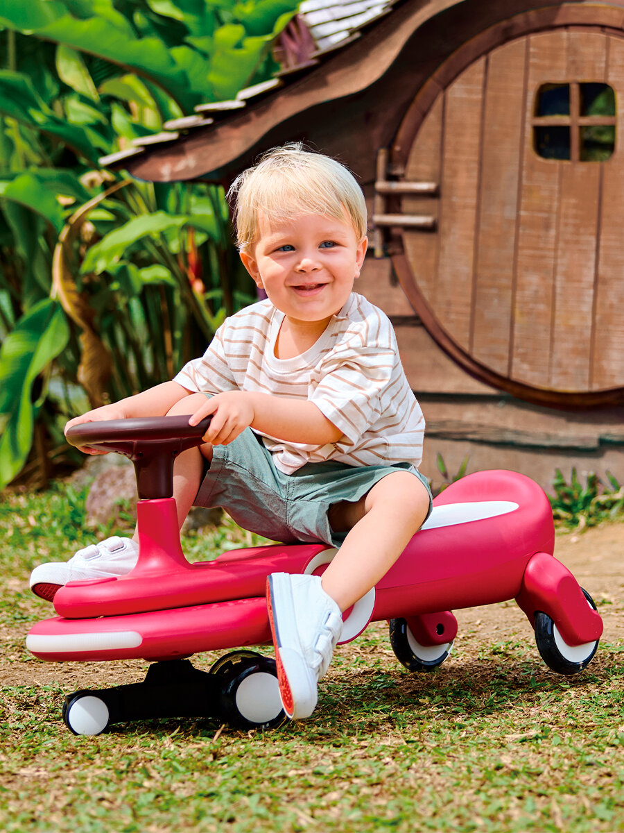 Бибикар, толокар, каталка со светом и звуком Hape "Первый транспорт", Красный E1223_HP