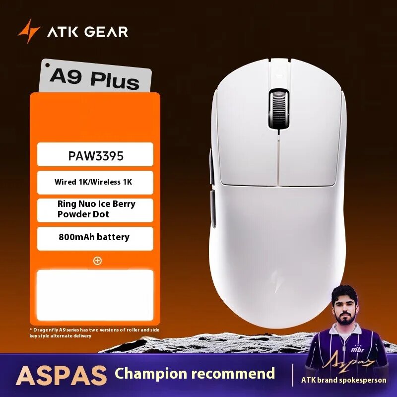 Беспроводная игровая мышь waizowl ATK A9 Ultra A9 Plus White