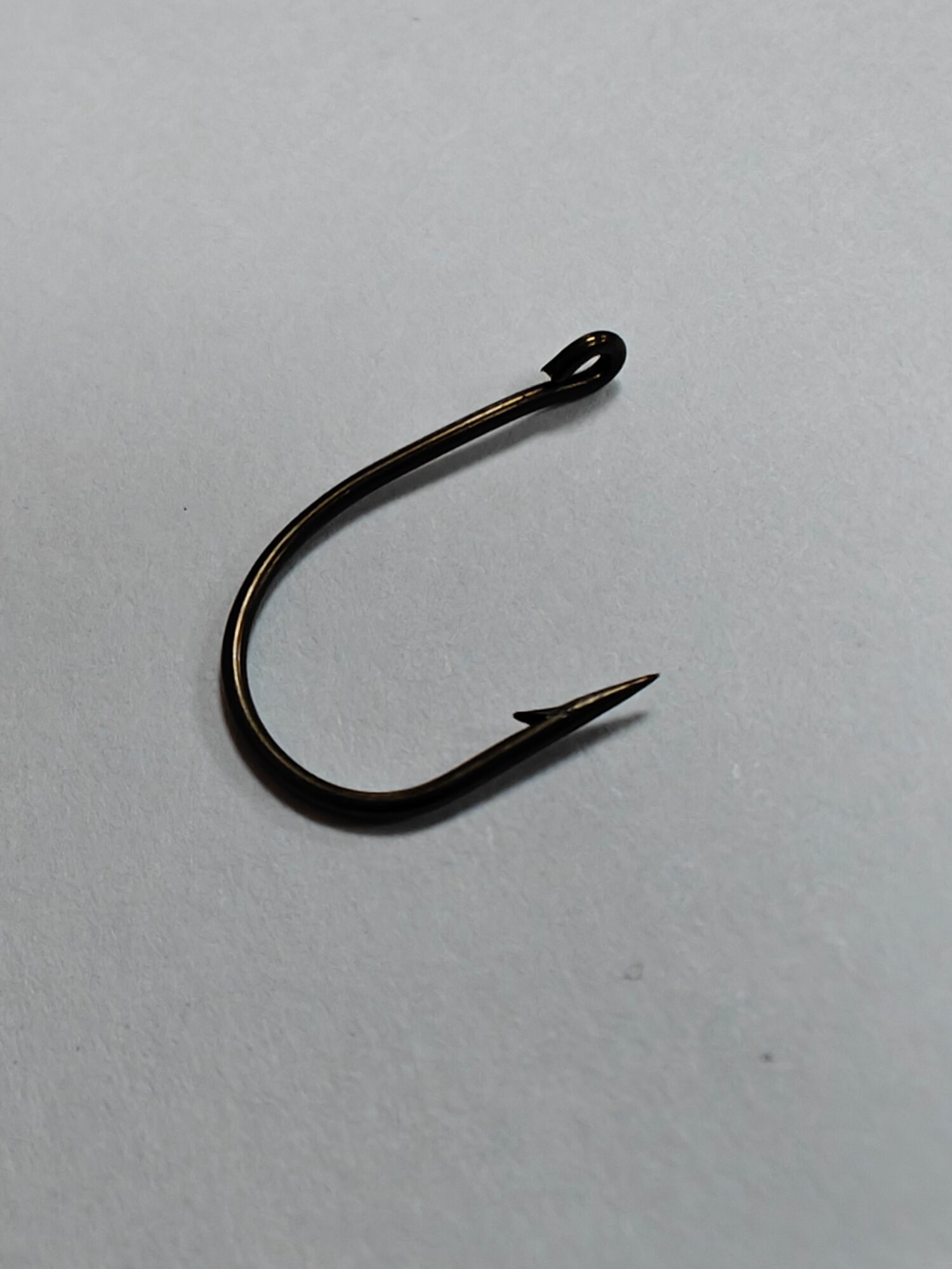 Крючок одинарный, подвесной, овальный, № XII 10-1,0-18, Колюбакинский игольный завод, оксидирование BN, упаковка 20 шт.