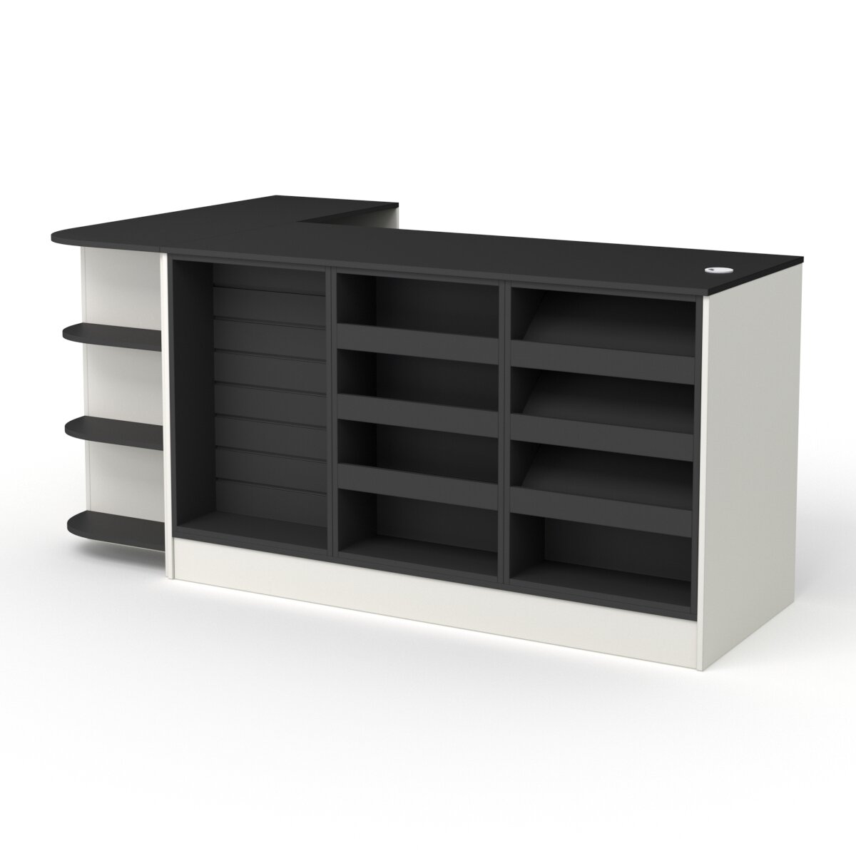 Кассовый стол "ривьера" №4 левосторонний, Белый и Черный. Производитель товара - компания Westcom.