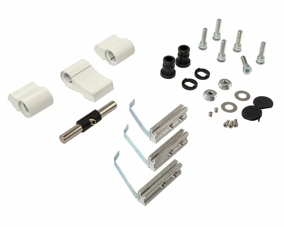 Петля дверная втулочная ELEMENTIS, 3-х секционная, м/о 63, крепление на холодный профиль, белая RAL 9016