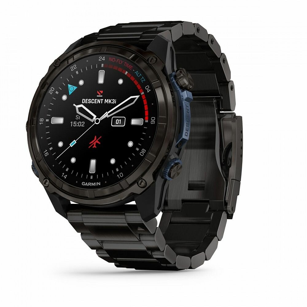 Умные часы Garmin DESCENT MK3I 51 мм, титановый угольно-серый, DLC, титановый браслет (010-02752-14)