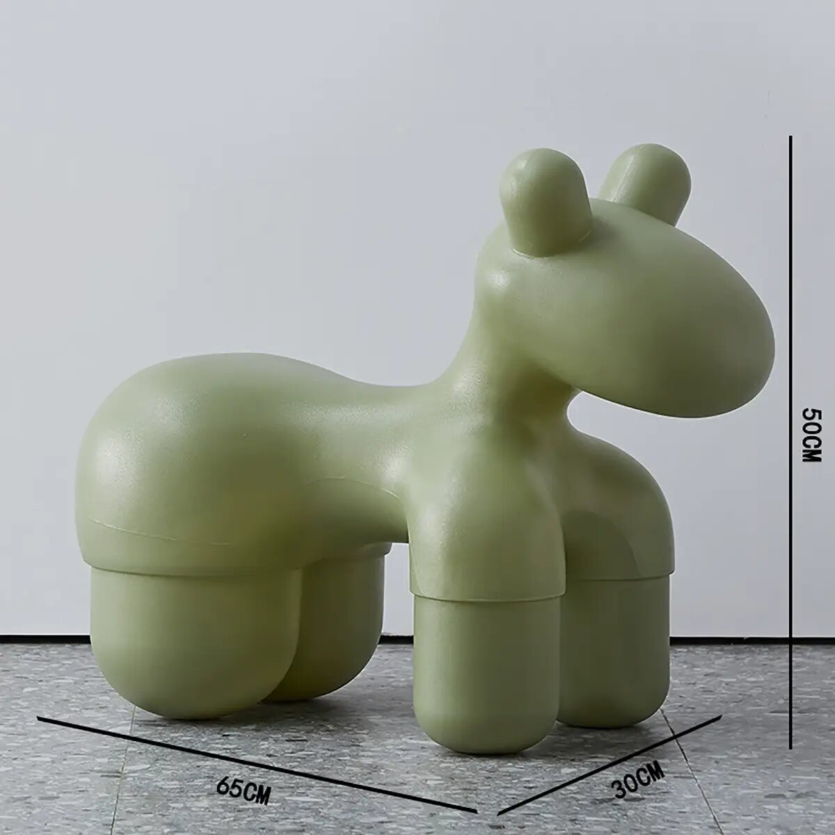 Табурет для гостиной и детской из пластика в стиле Pony Chair (цвет зеленый чай 65*30*50 см)