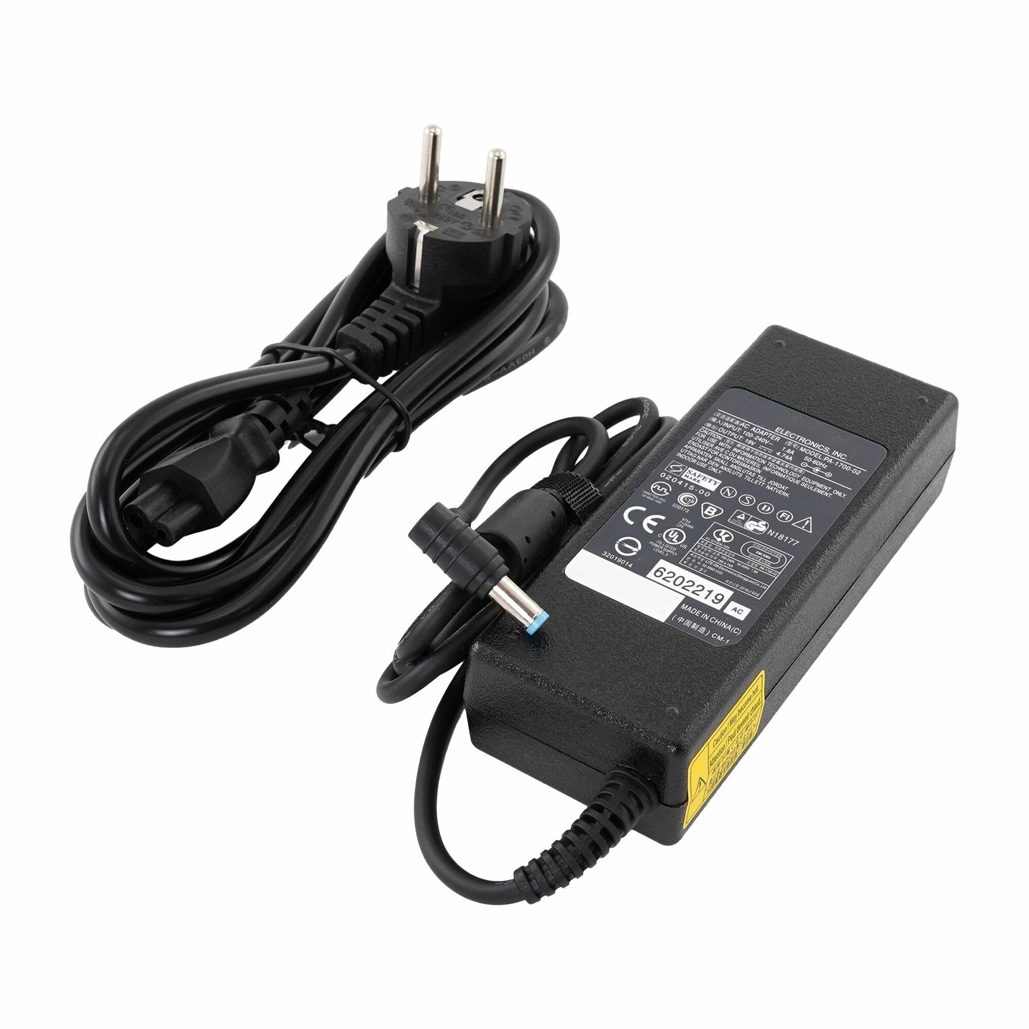 Зарядное устройство + силовой кабель питания для ноутбука Acer 19V 4.74A (90W) 5.5x1.7мм