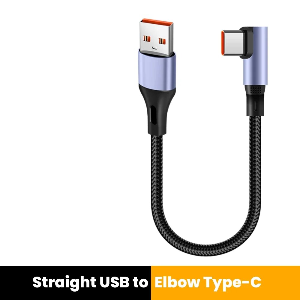 Olaf 6A Короткий кабель для сверхбыстрой зарядки 15 см 30 см Кабель типа C для Power Bank iPhone 15 16 Sumsung Huawei Xiaomi USB C Data Wire 0.15m, Straight Elbow A-C