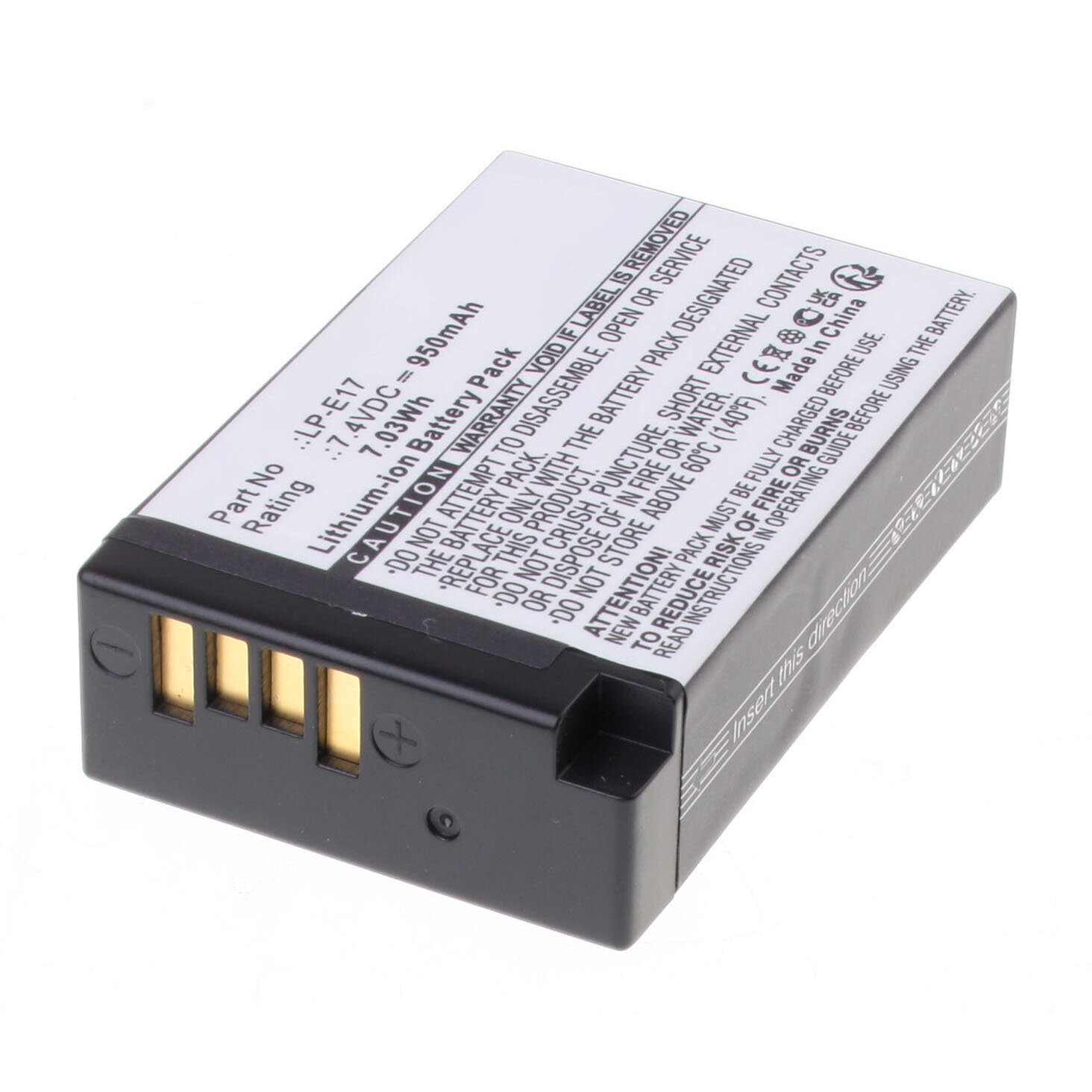 Аккумулятор iBatt 950mAh для фотоаппарата Canon EOS 750D, 760D, 77D (LP-E17) — фото 1