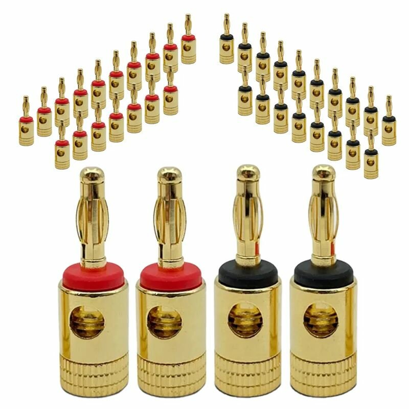 10 шт. 4 мм медный позолоченный банановый штекер Hifi банановый штекер для акустического кабеля провод аудио штекер для усилителей динамиков