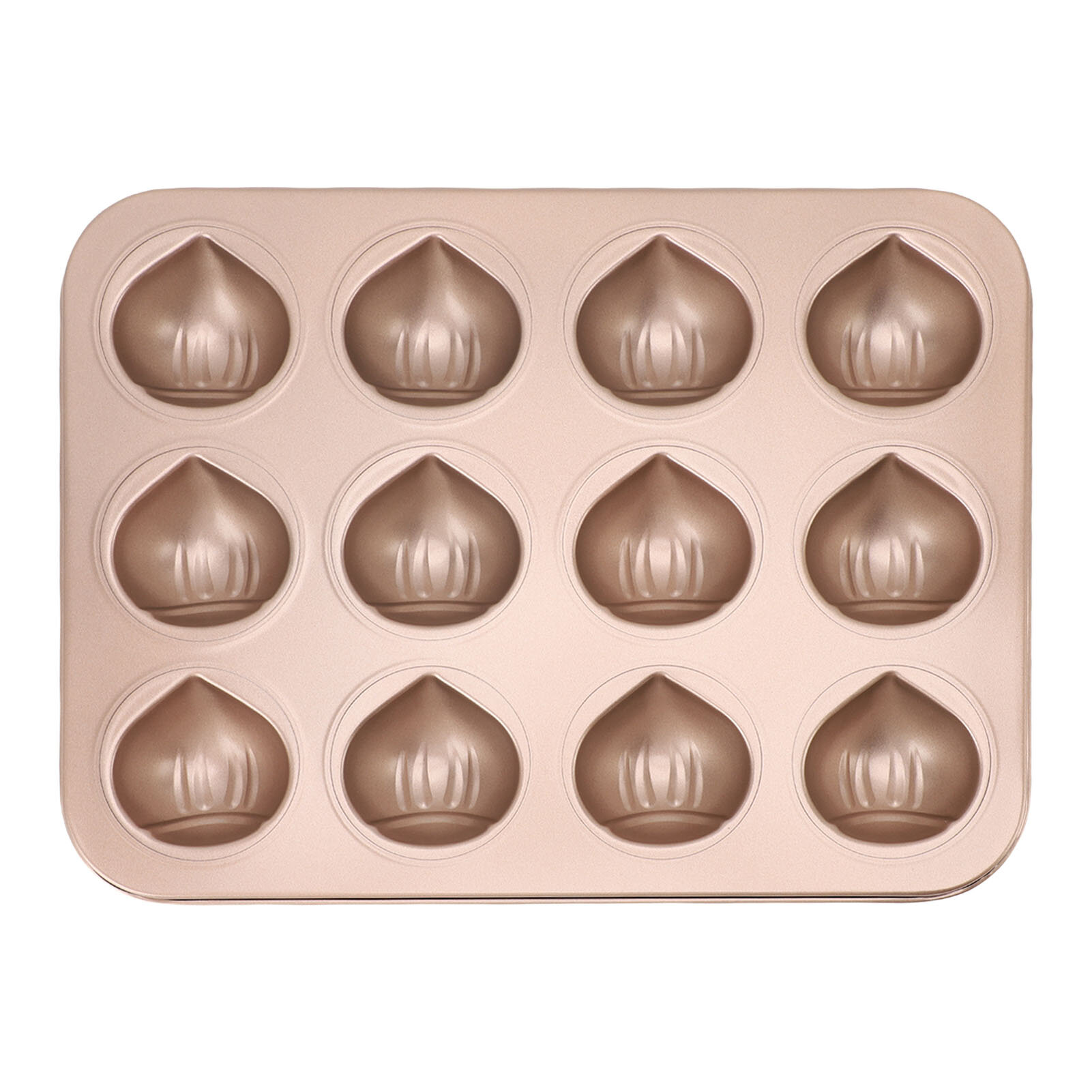 Каштановый кекс с кексовой кастрюль 12 отверстия антистик углеродистая сталь легкая очистка шоколадная кастрюля для пудингов десерты