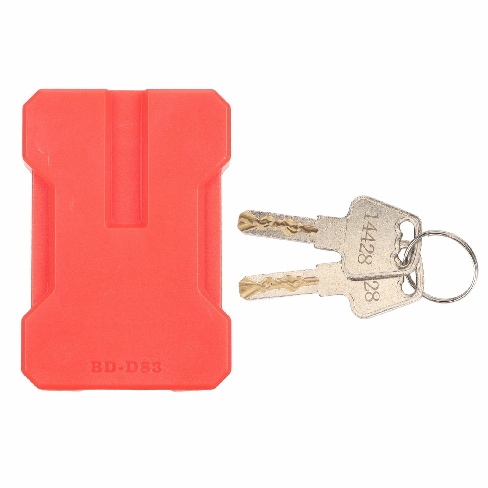 Устройство блокировки электрической вилки, изолированное, ударопрочное, безопасный замок для дома и офиса, красный, 1x электрическая вилка блокировка, 2x ключа