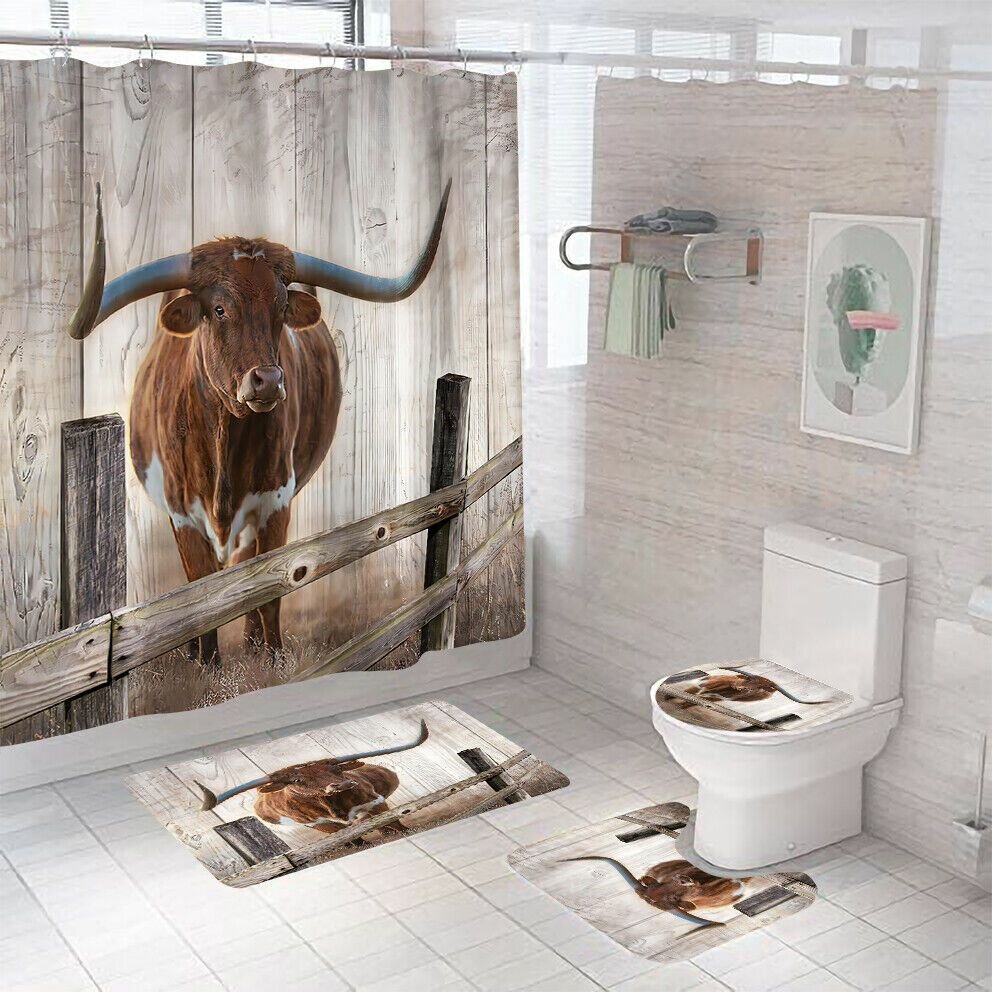Наборы занавесок для душа коврик для ванной Longhorn крышка унитаза