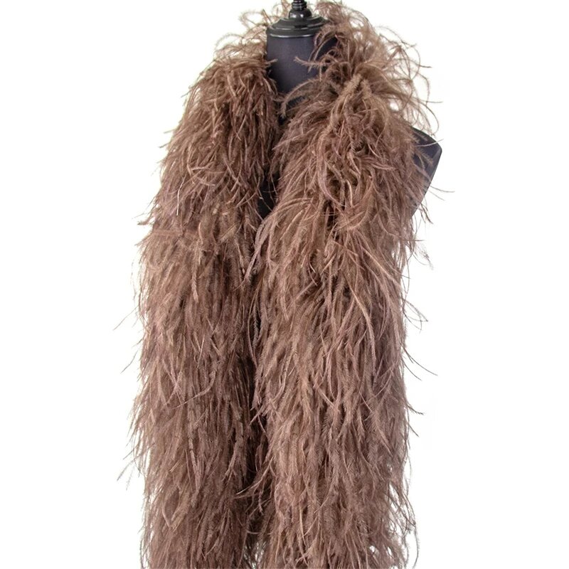 Розовые боа из страусиных перьев 4, 6, 8, 10, 20 слоев 2 м 8ply 2Meter, Кофе