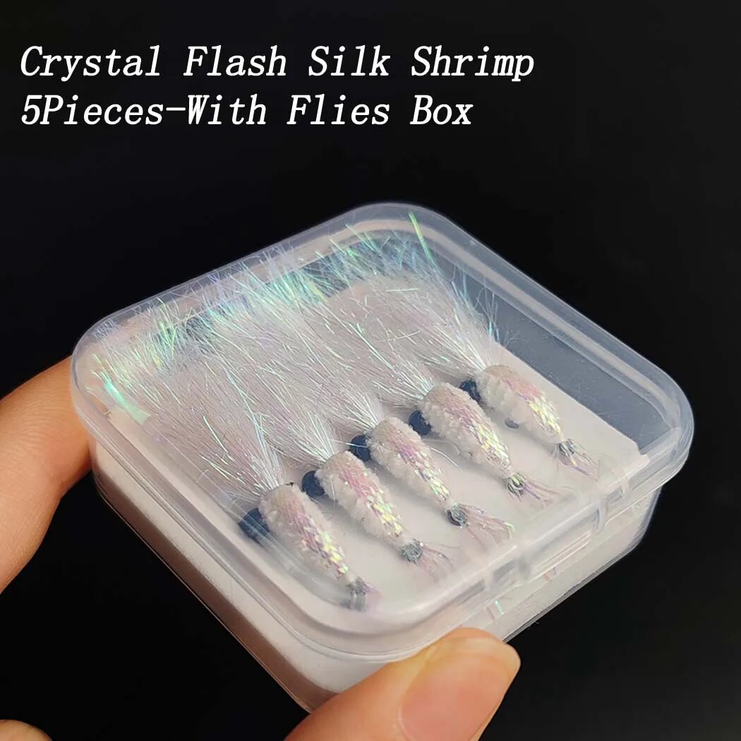 Нахлыстовые мушки Crystal Flash Shrimp, White (5 шт.)