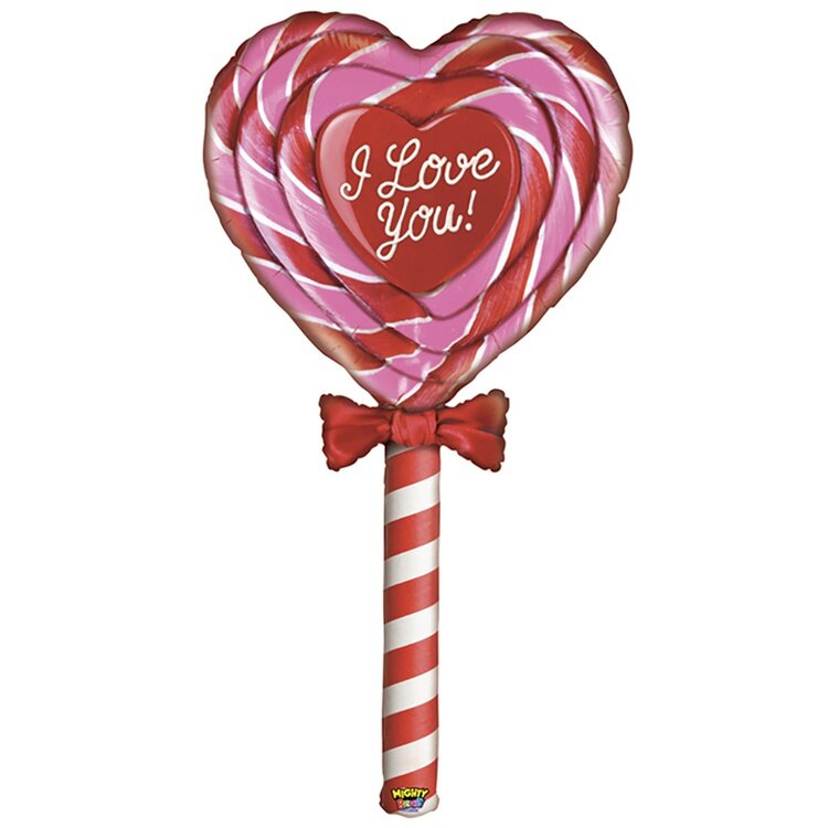 Воздушный шарик Betallic, фигура, I Love You, леденец сердце