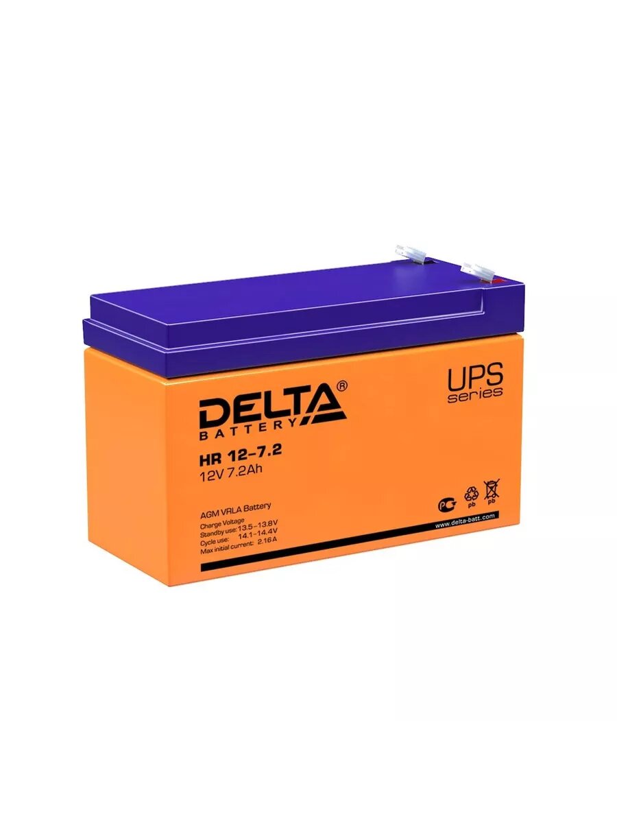 Аккумулятор DELTA HR 12-7.2 12V 7.2Ач А 150x64x93 унив. пол.