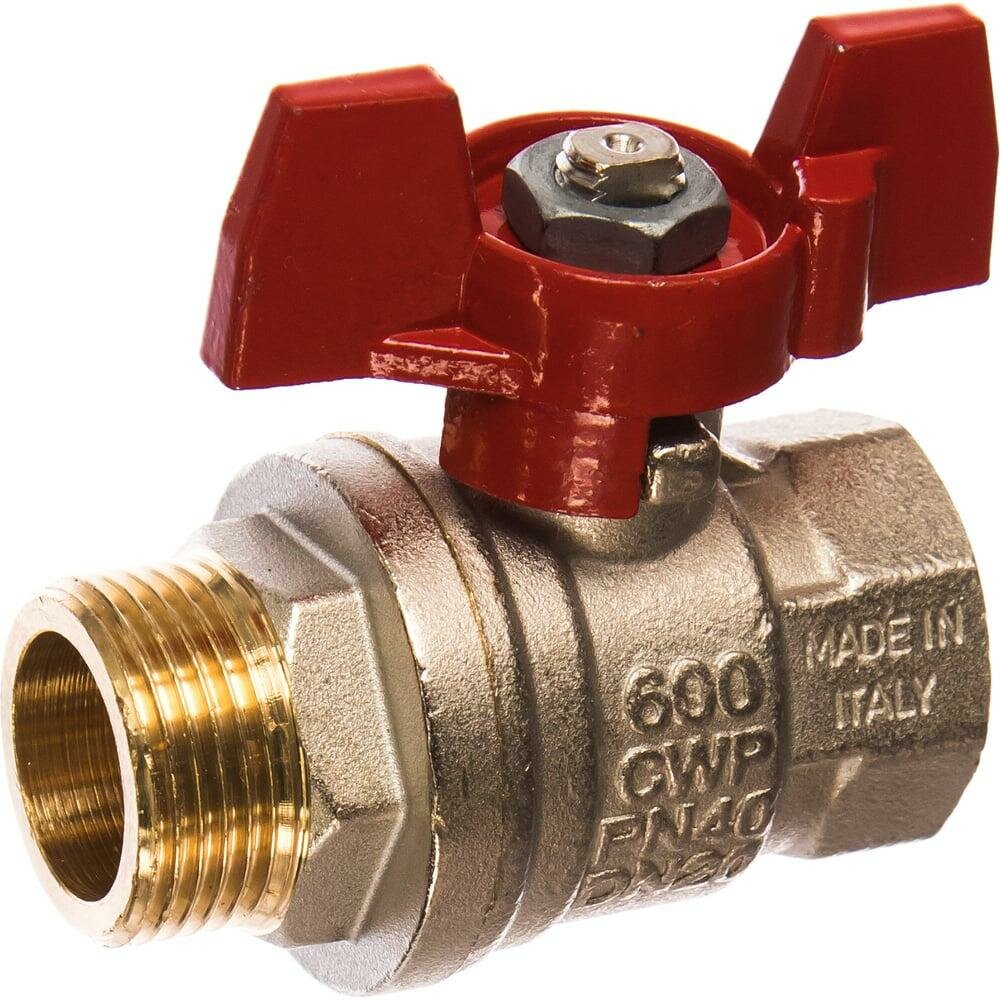 Шаровой кран RuB, 3/4 DN20 PN40, ВР-НР, серия MILANO (S.90), бабочка S90E26