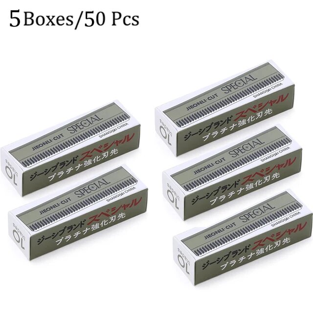 Набор из 50/10 лезвий для бровей из нержавеющей стали, микроигольчатый триммер для бровей, устройство для удаления волос на лице, сменные лезвия, косметические и бьюти-инструменты.