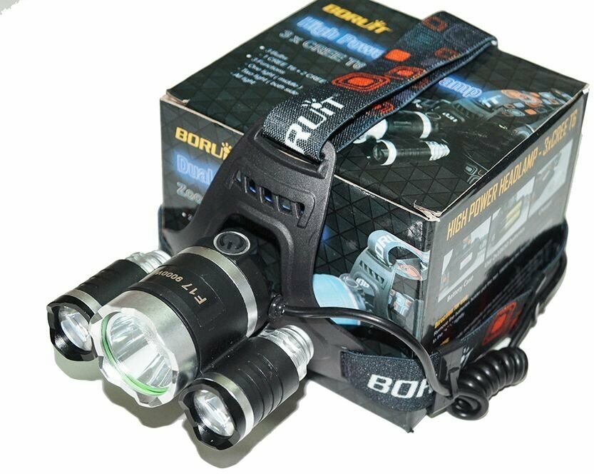 Налобный фонарь два аккумулятора 3 диода