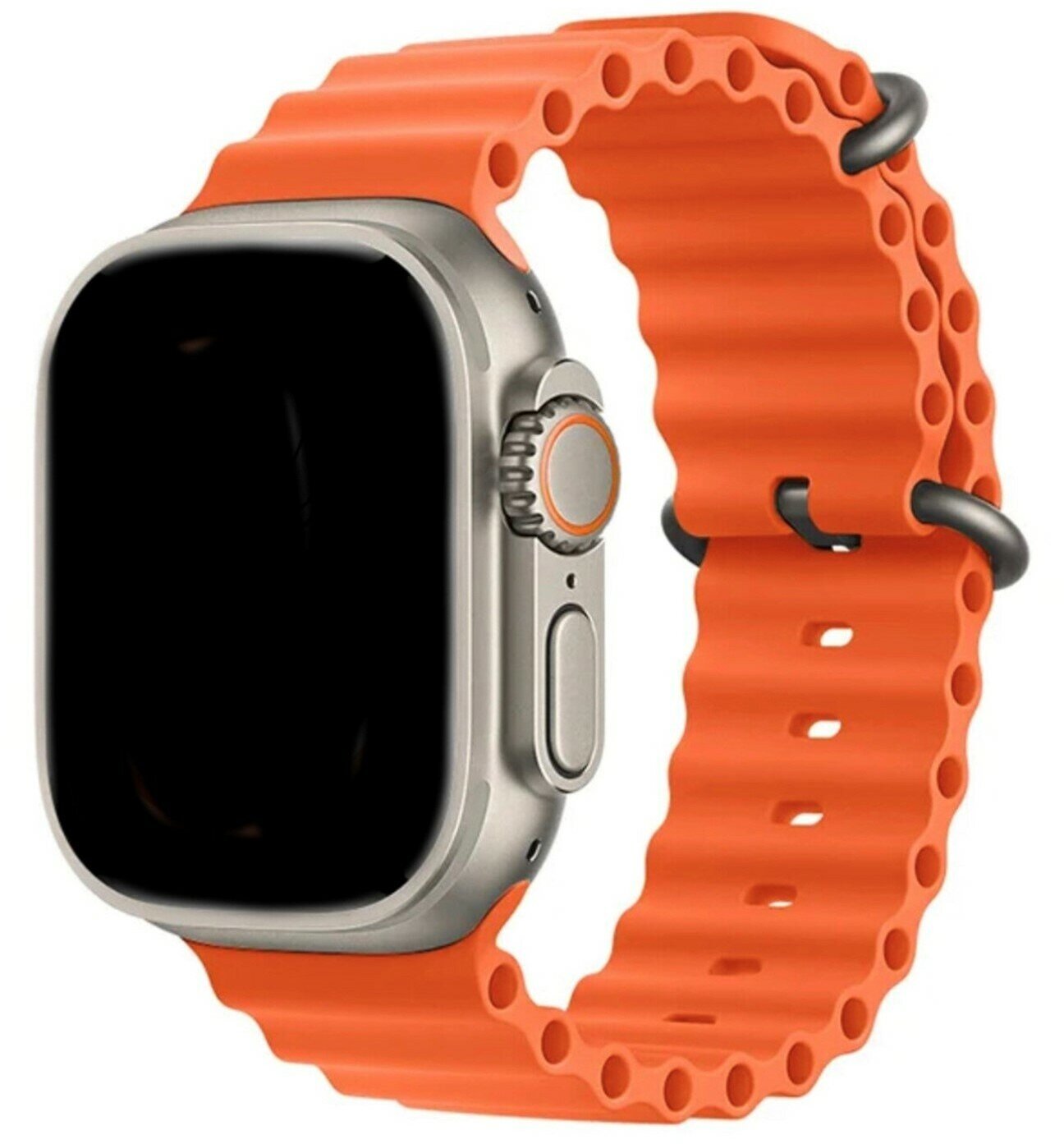 Силиконовый ремешок BELT для Smart Watch Ultra ультра 42мм 44мм 45мм 49мм оранжевый