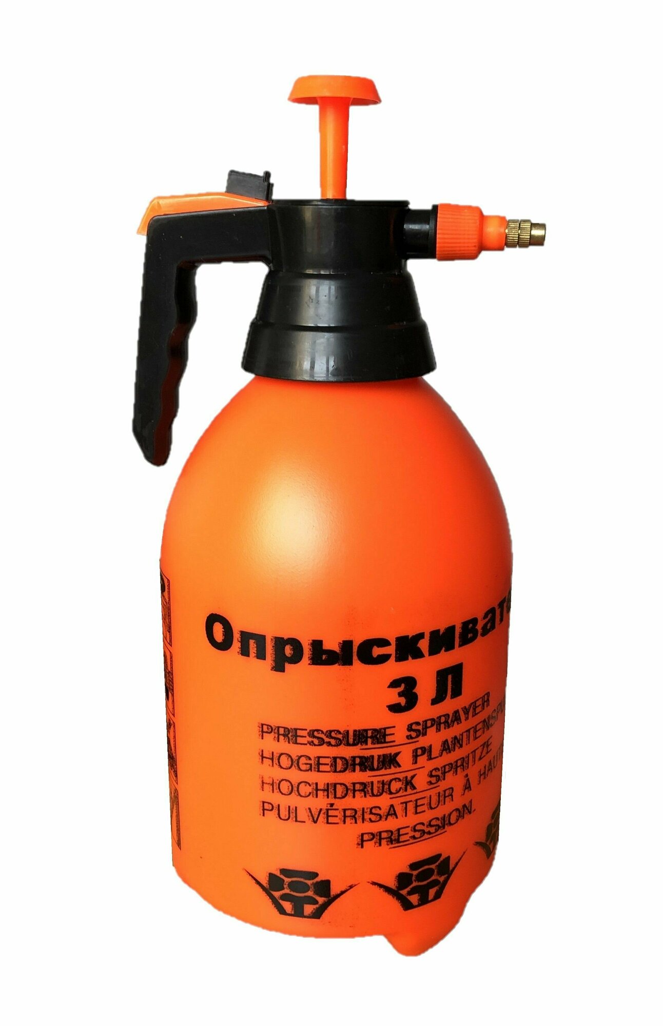 Опрыскиватель, помповый, пластик, оранжевого цвета, для растений, 3 л