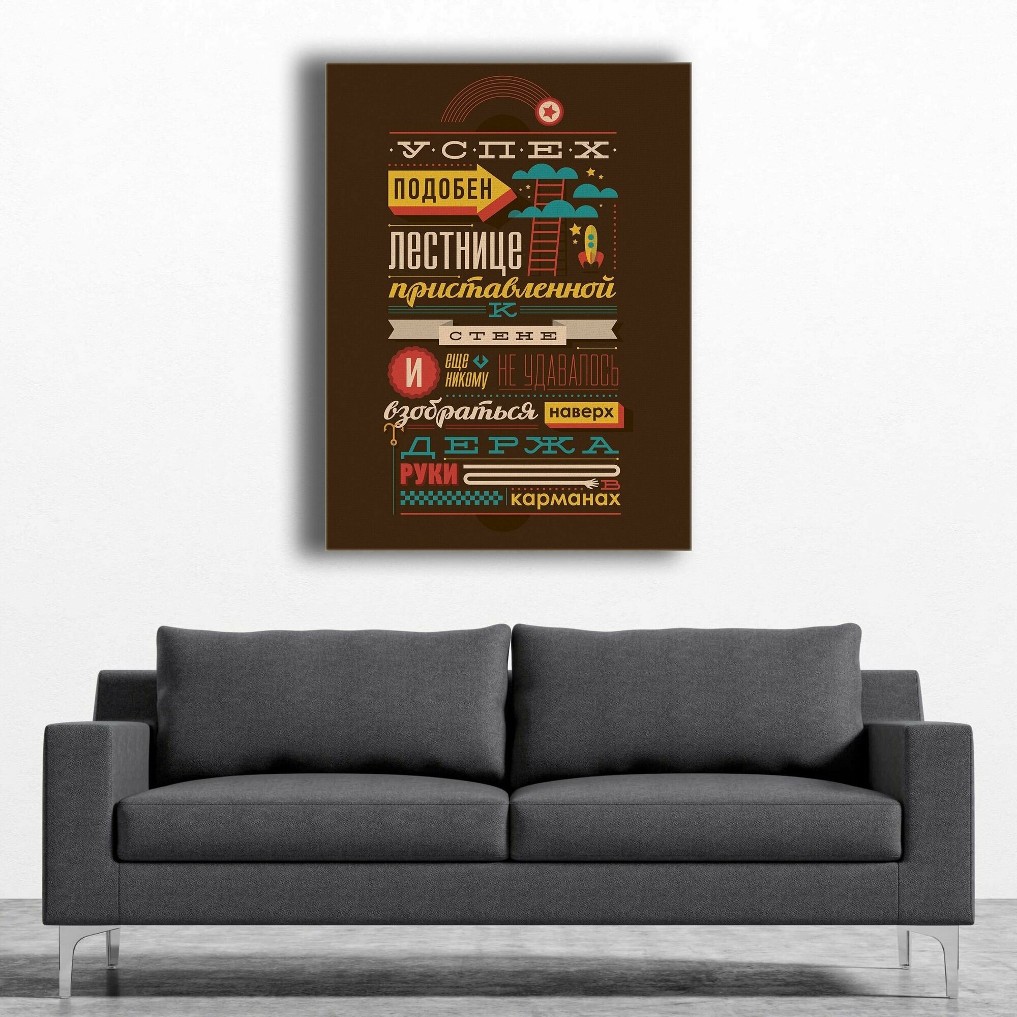Интерьерная картина на холсте / Мотивация / Аффирмация 60*80