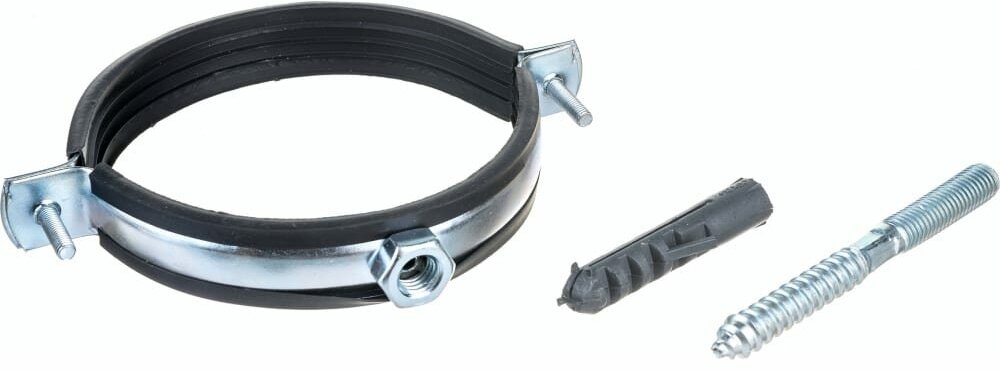 Металлорезиновый хомут с дюбелем и шурупом СТМ 4 107-110 мм CHSR0004