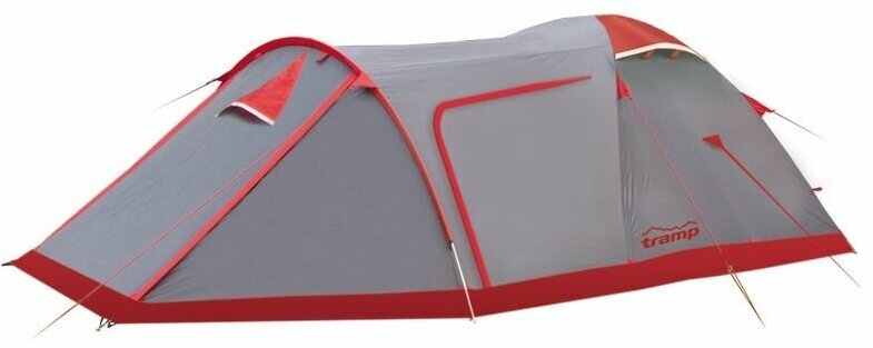 Tramp палатка Cave 3 (V2) (серый) (туристическая 3-х местная, легкая, водонепроницаемая с тамбуром)