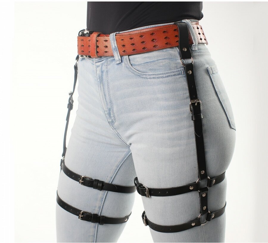 Гартеры с кольцами Ника, для ремня Sitabella, чёрный