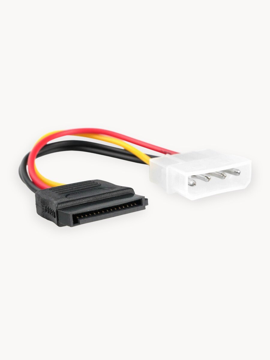 Кабель питания SATA Cablexpert с разъемами Molex 4pin(M)/Sata 15pin(F) медный проводник, 15 см CC-SATA-PS
