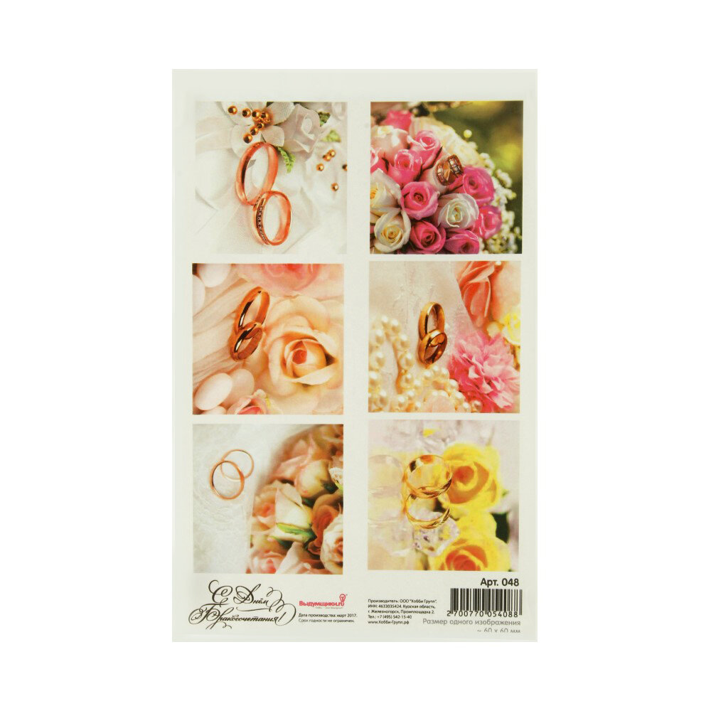 Водорастворимые картинки "Выдумщики" 21.6x14 см Свадьба 048